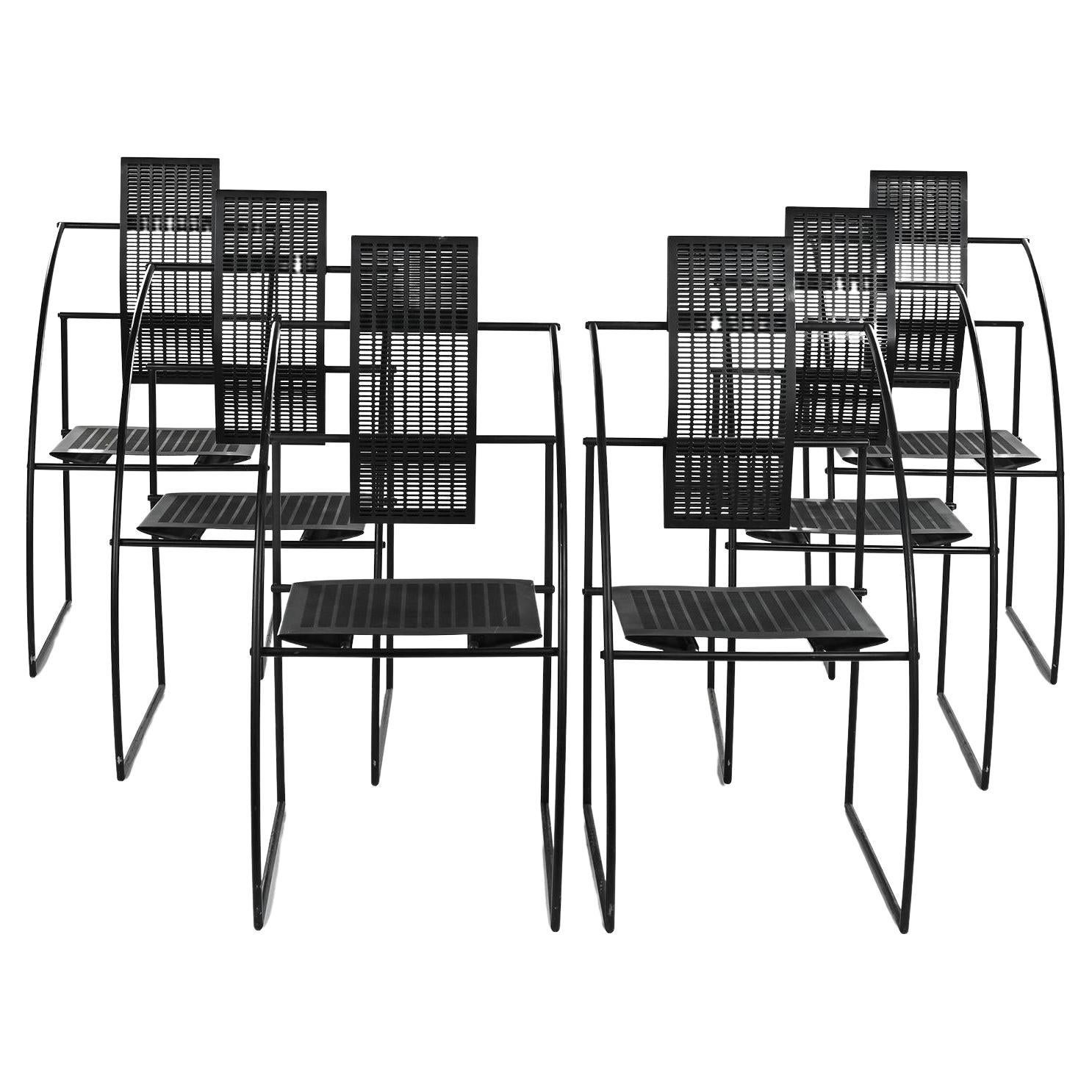 A pair of post-modern Quinta dining chairs by Mario Botta for Alias ...