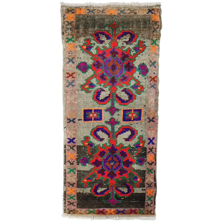 Quirky Mini Turkish Mat Rug For Sale at 1stDibs