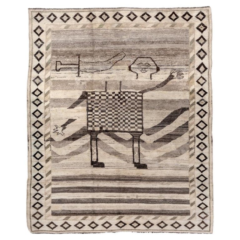 Quirky Persian Gabbeh Rug For Sale at 1stDibs