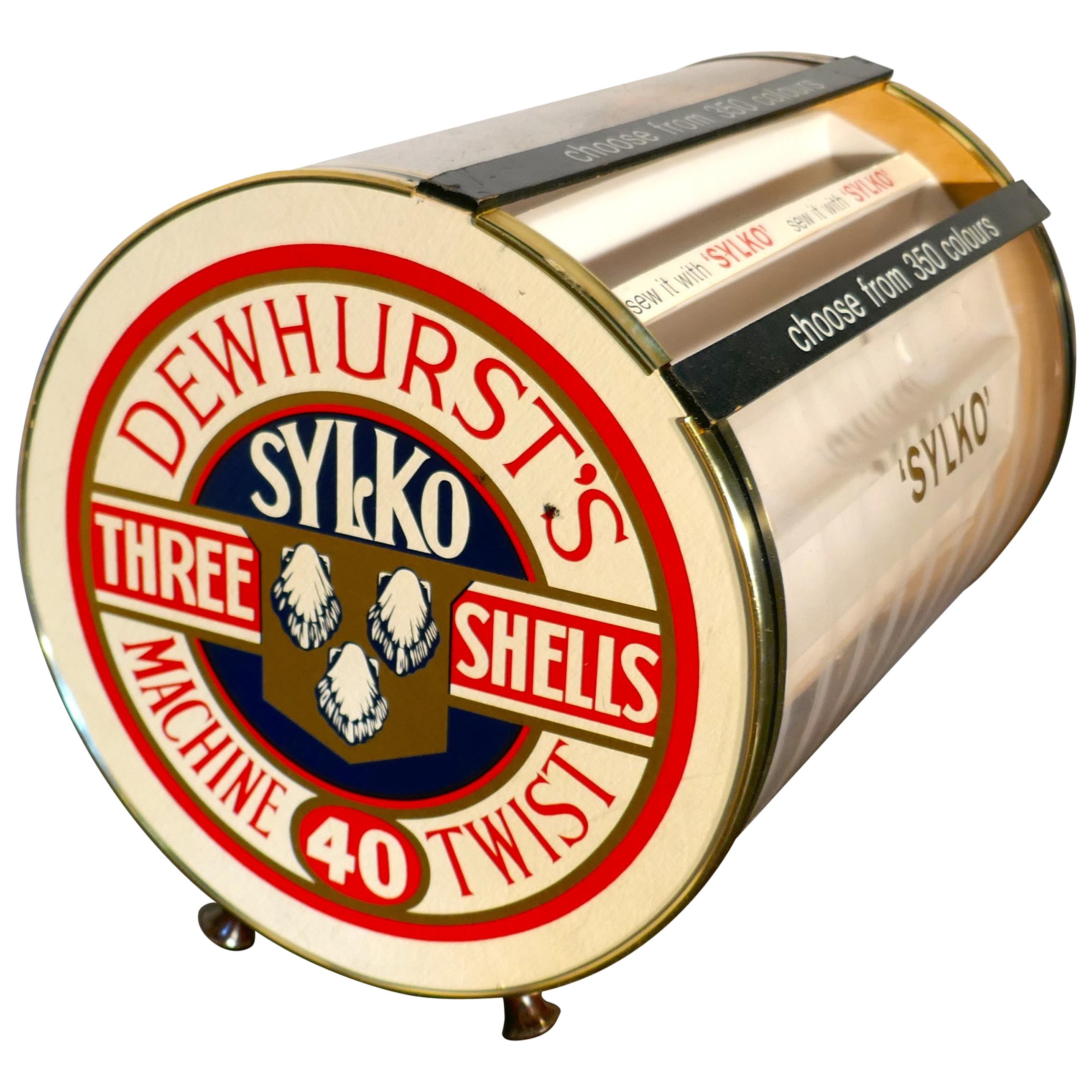 Quirky Retro Sylko Counter Top Cotton Reel Display Case Cabinet at ...