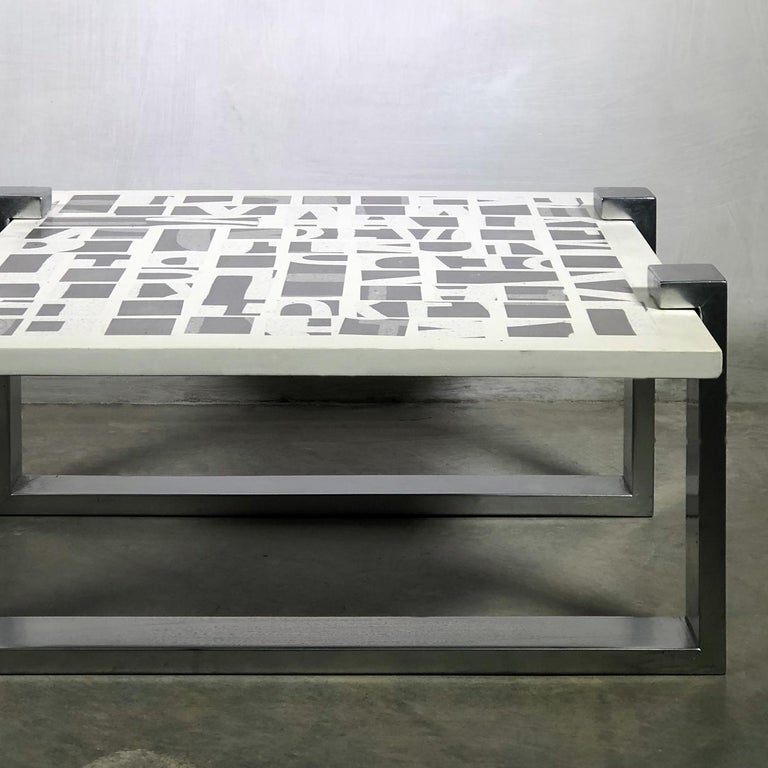 Qwerty Chrome Coffee Table For Sale at 1stDibs