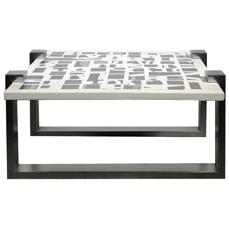 Qwerty Chrome Coffee Table For Sale at 1stDibs