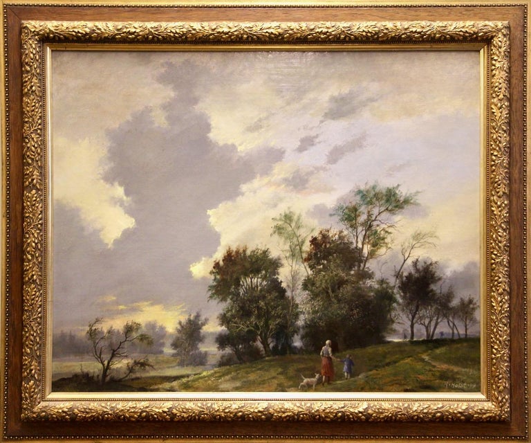 R. Holst - R. Holst, 1944, Oil Painting, Walk through the Forest ...