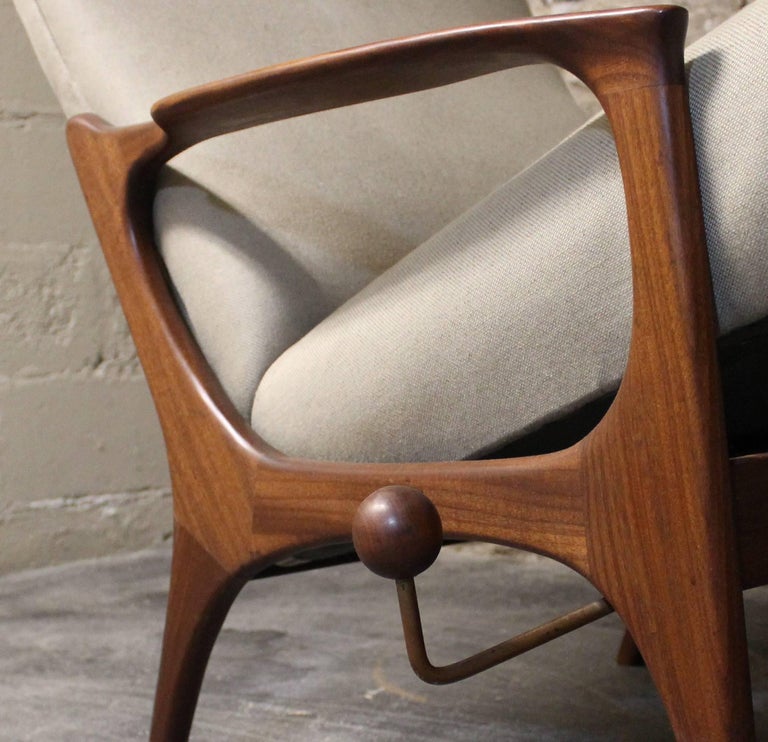 R. Huber Teak Reclining Lounge Chair with Ottoman at 1stDibs | r. huber ...