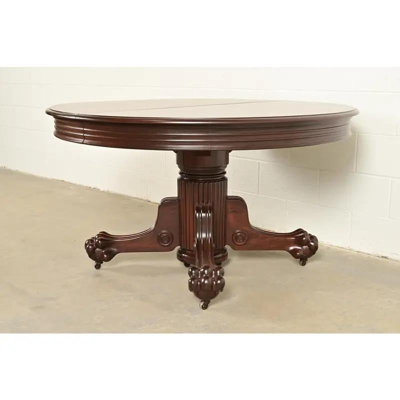 R. J. Horner Victorian Carved Mahogany Extension Dining Table, Newly ...