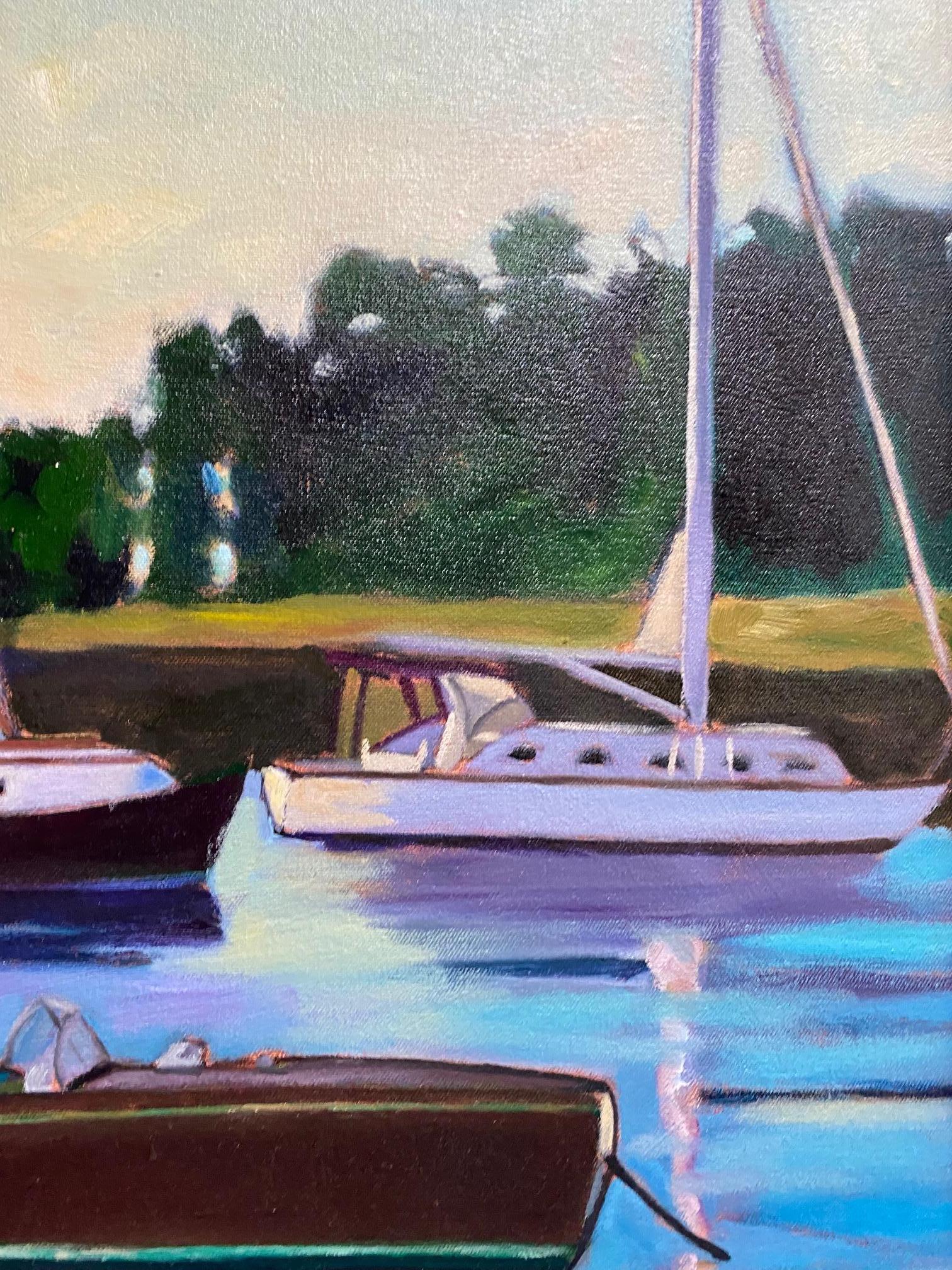R. Kirk Moore - Hacker-Craft, original 24x36 expressionist marine ...