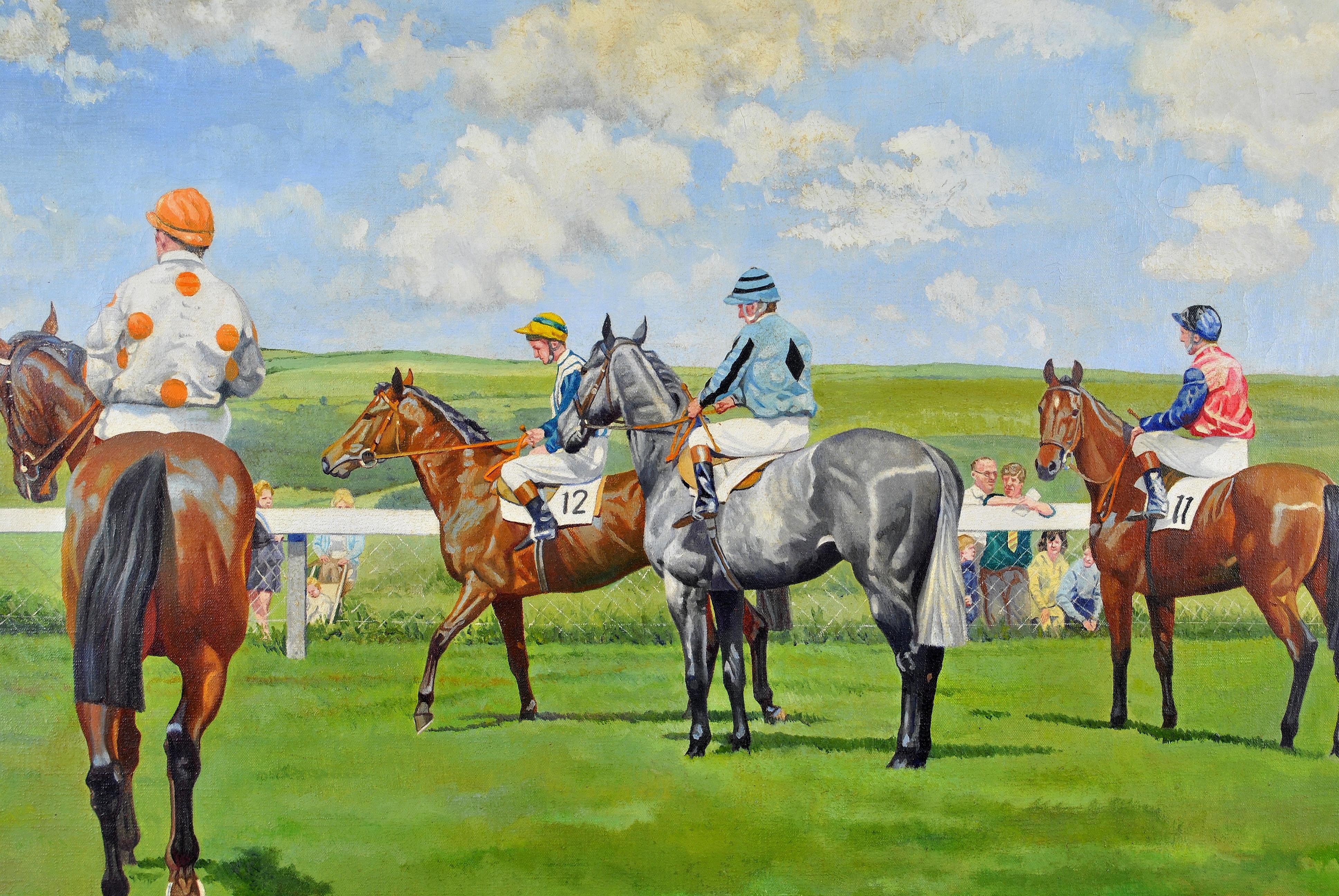 R. L. Harvey - At The 6 Furlong Post Brighton - Large English Horse ...