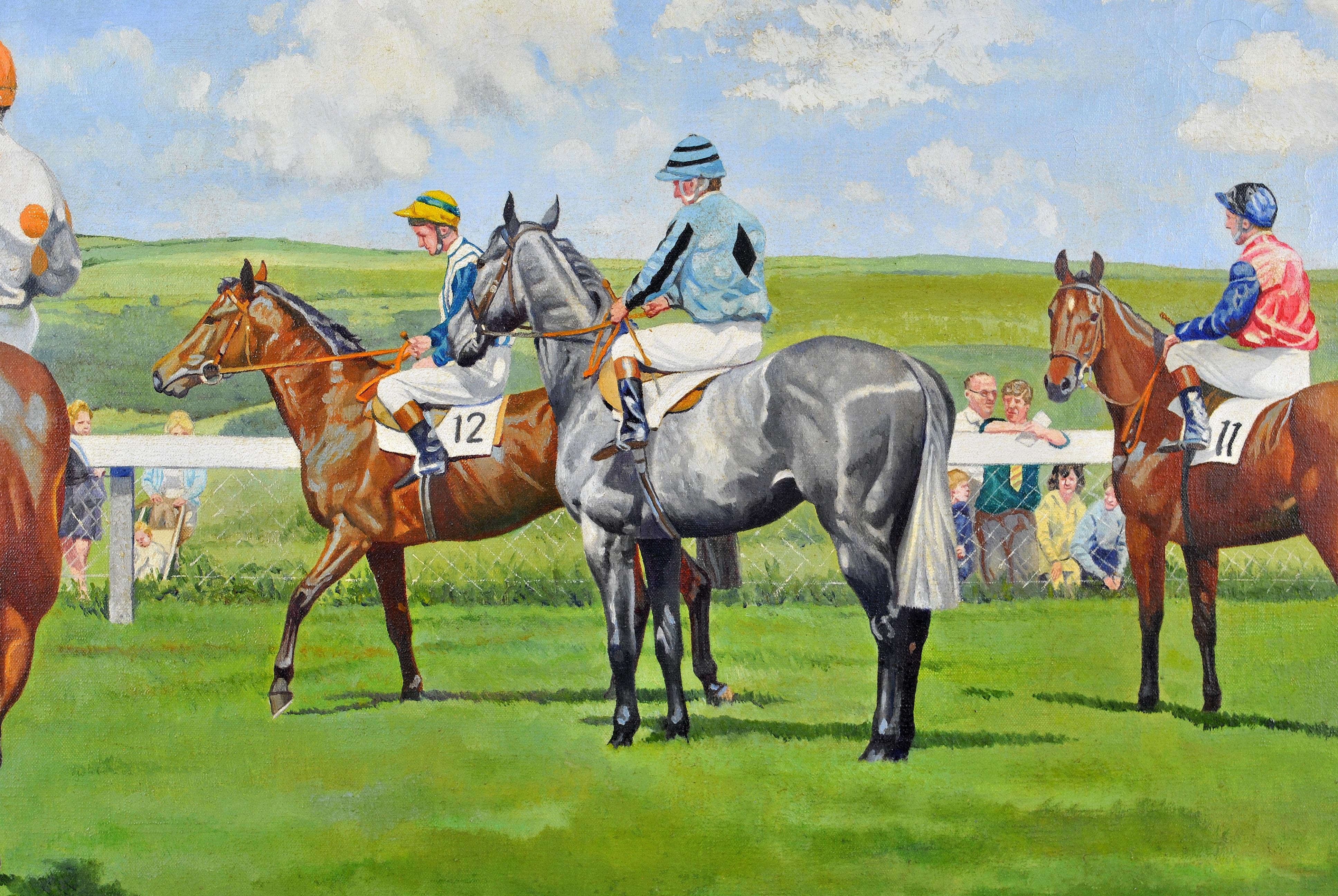 R. L. Harvey - At The 6 Furlong Post Brighton - Large English Horse ...