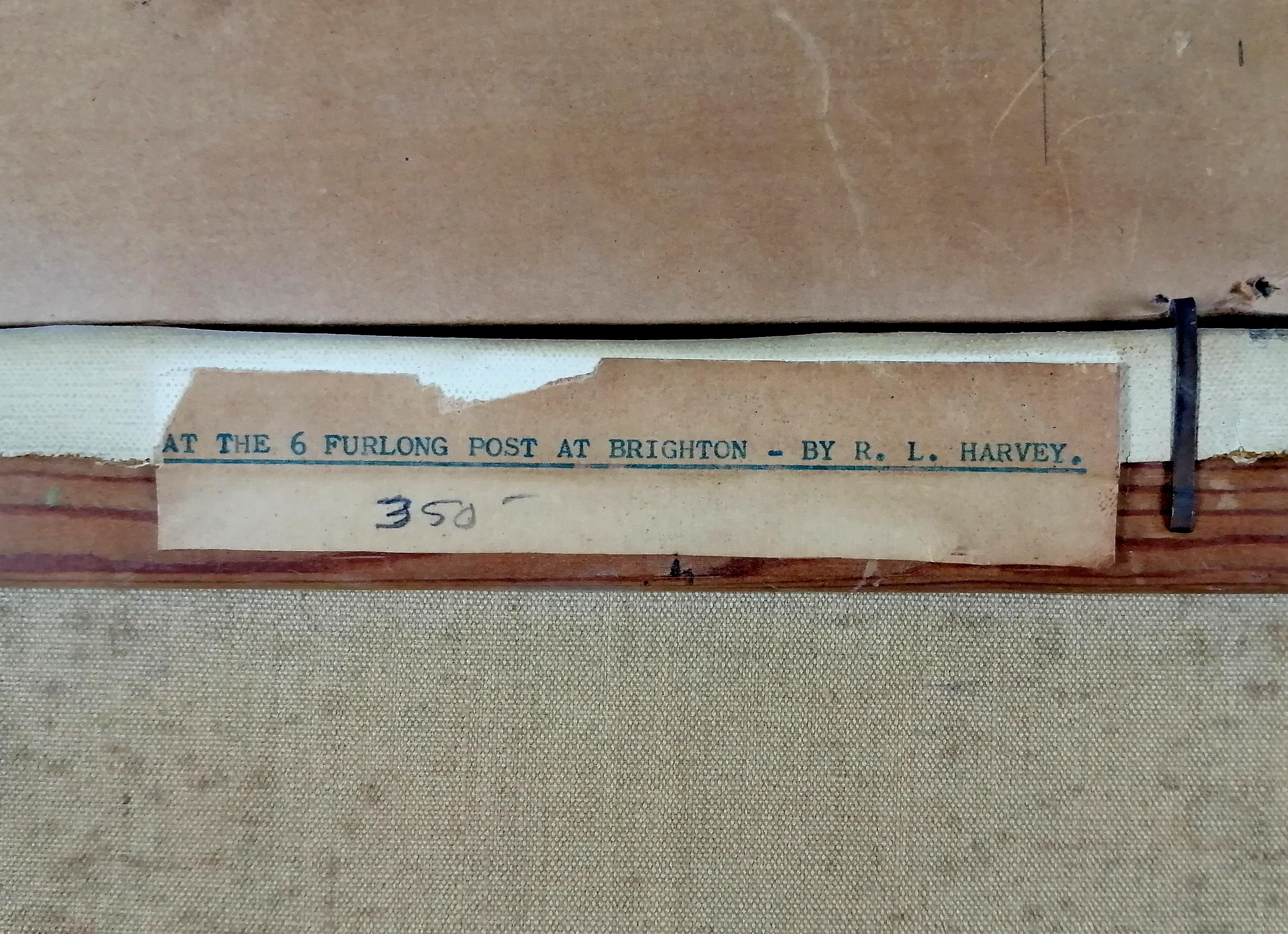 R. L. Harvey - At The 6 Furlong Post Brighton - Large English Horse ...