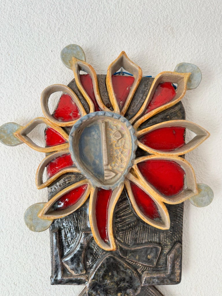 R. MAREZ Vallauris, huge ceramic wall panel, Unique Piece, France circa ...