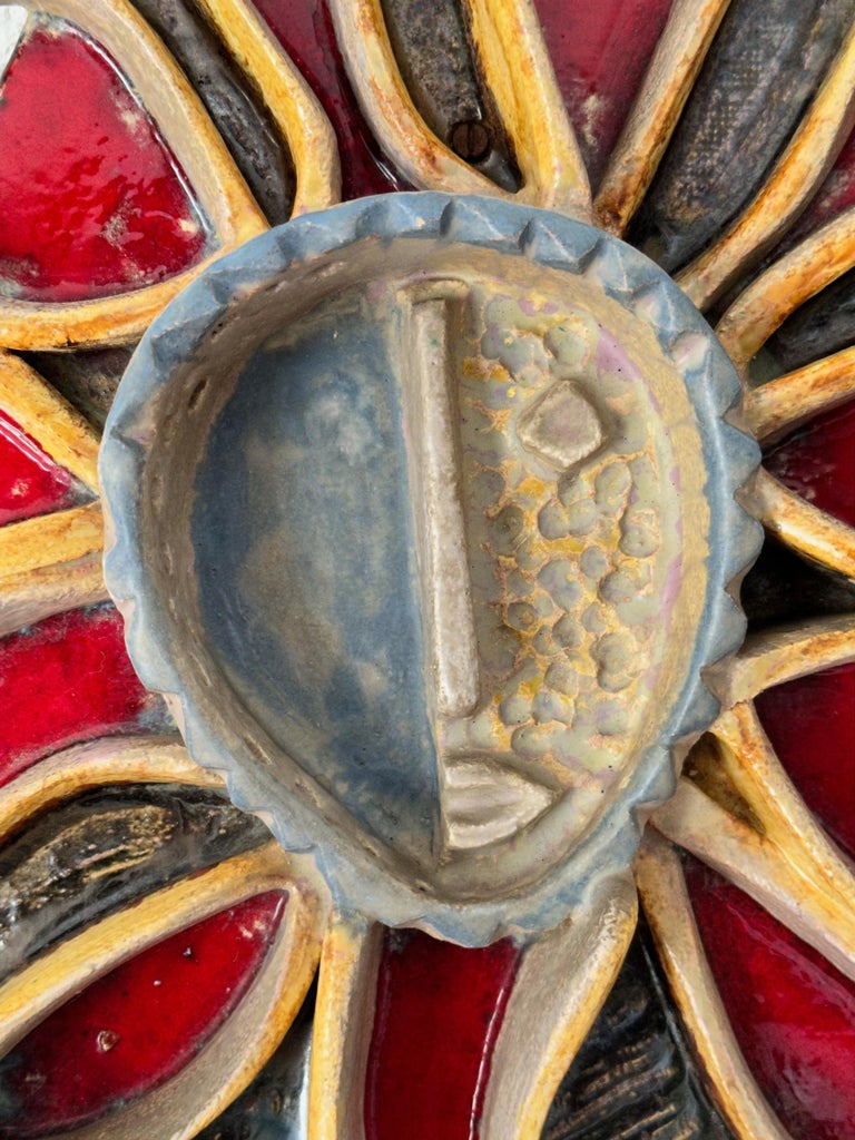 R. MAREZ Vallauris, huge ceramic wall panel, Unique Piece, France circa ...