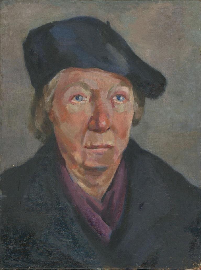 R. Peters - R. Peters - Mid 20th Century Oil, Portrait of a Woman in a ...