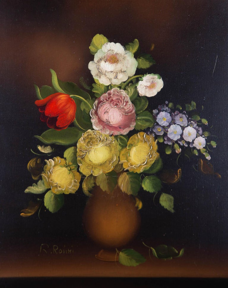 R. Rosini - R. Rosini - Signed and Framed Mid 20th Century Oil, Dark ...