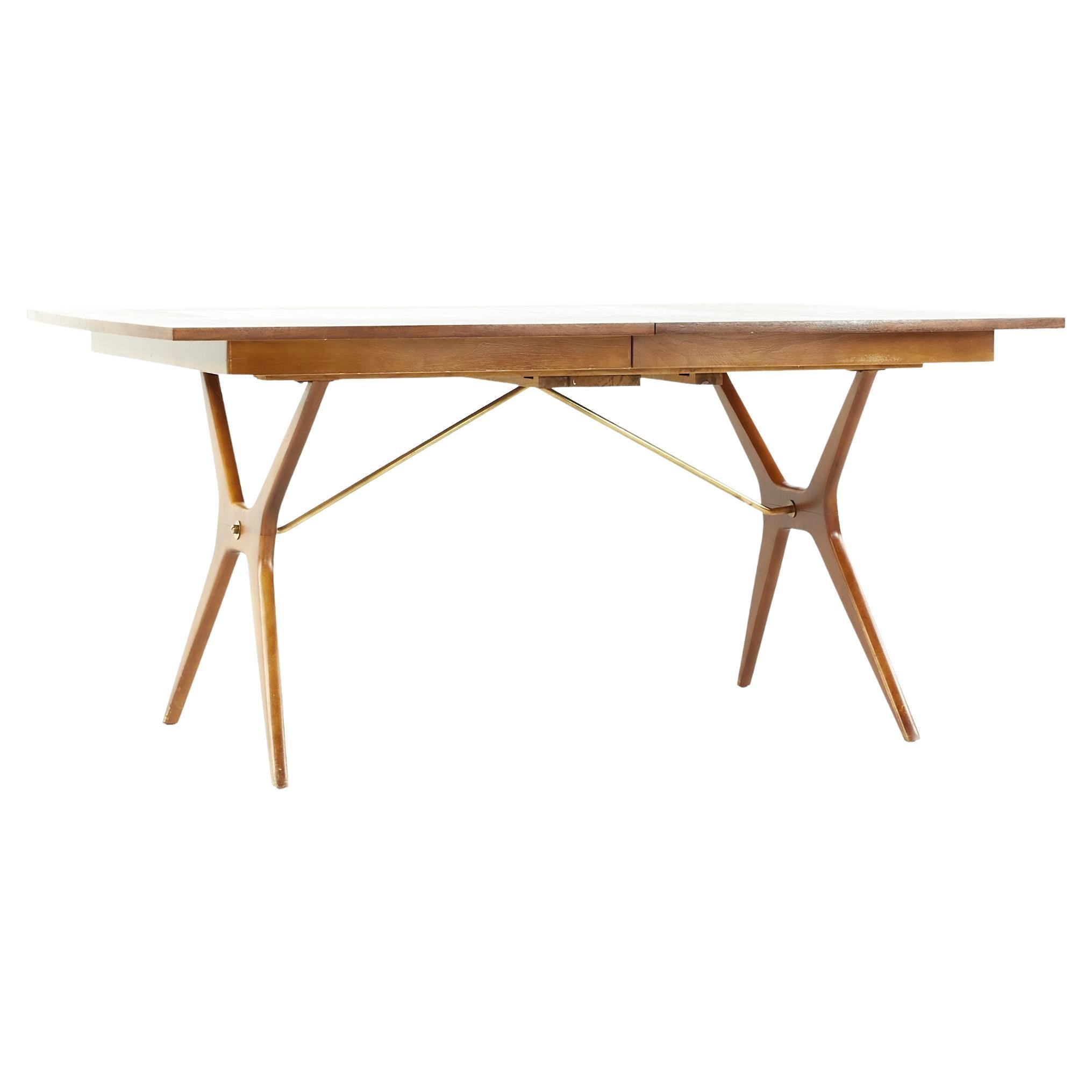 Vladimir Kagan Midcentury "Cubist" Dining Table with Leaves and Console ...