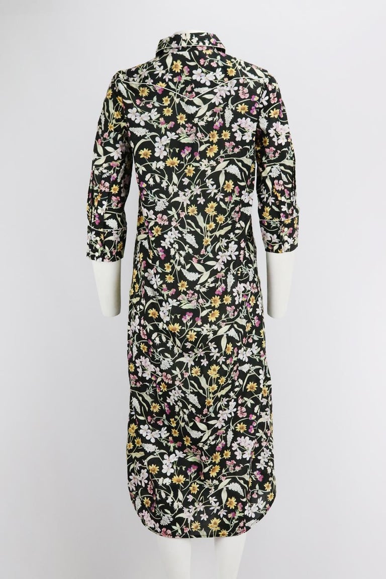 R13 Floral Print Cotton Midi Dress Small For Sale at 1stDibs