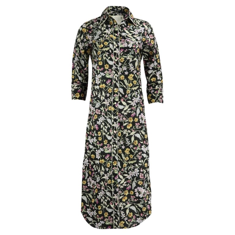 R13 Floral Print Cotton Midi Dress Small For Sale at 1stDibs