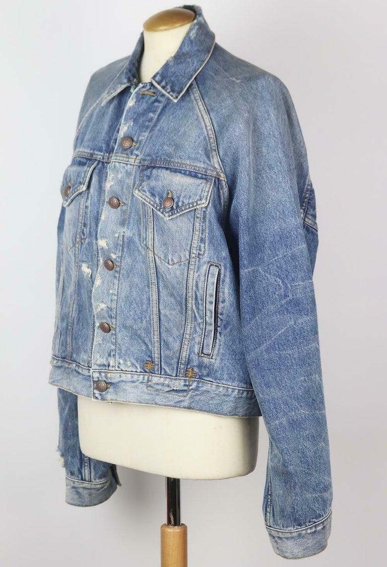 R13 Oversized Distressed Denim Jacket at 1stDibs