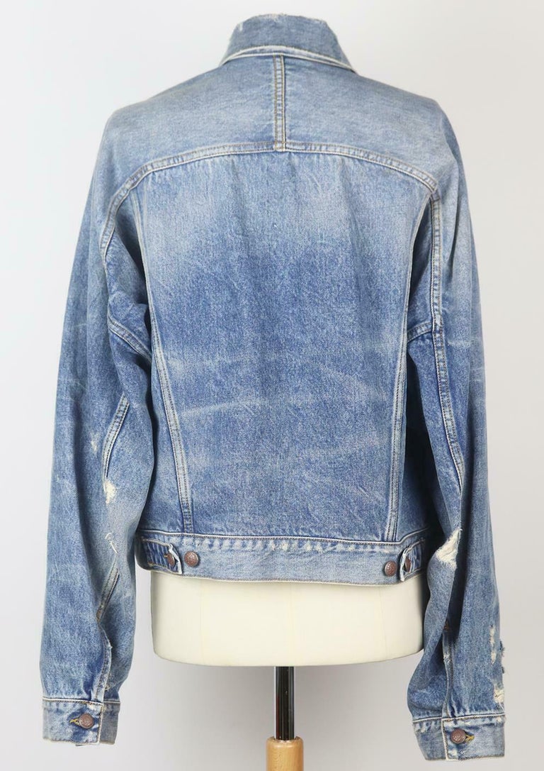 R13 Oversized Distressed Denim Jacket at 1stDibs