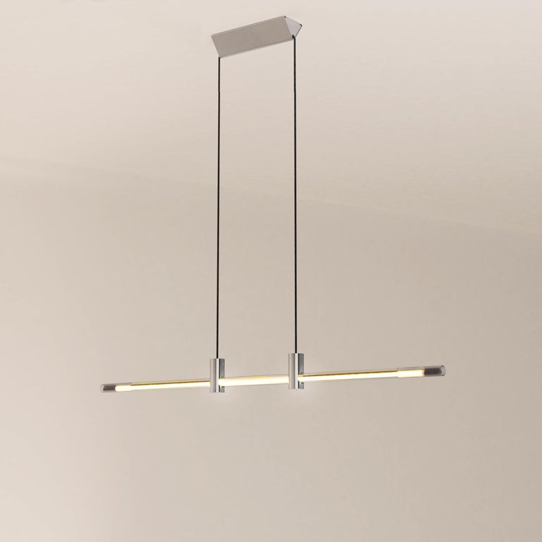 Ra Line Chrome Hand Blown Glass with Cold Cathode Neon Pendant by d ...