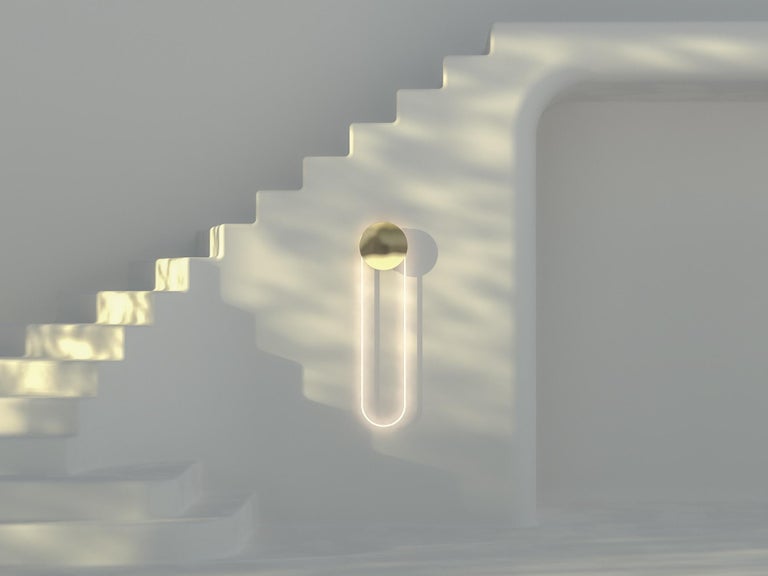 Ra Wall Mirror Modern Hand Bent Neon Wall Sconce Lighting by Studio d ...