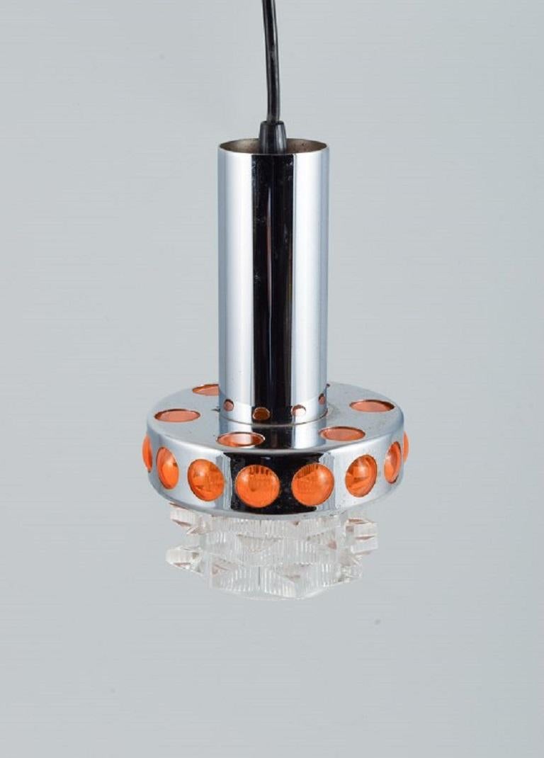 RAAK, The Netherlands. Designer Lamp in Chrome, Orange Plastic and ...