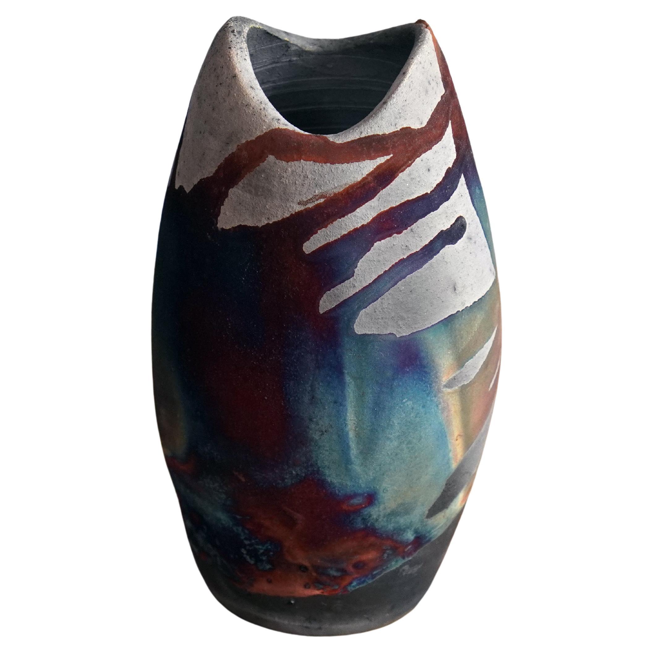 Raaquu Koi Raku Pottery Vase - Full Copper Matte - Handmade Ceramic ...