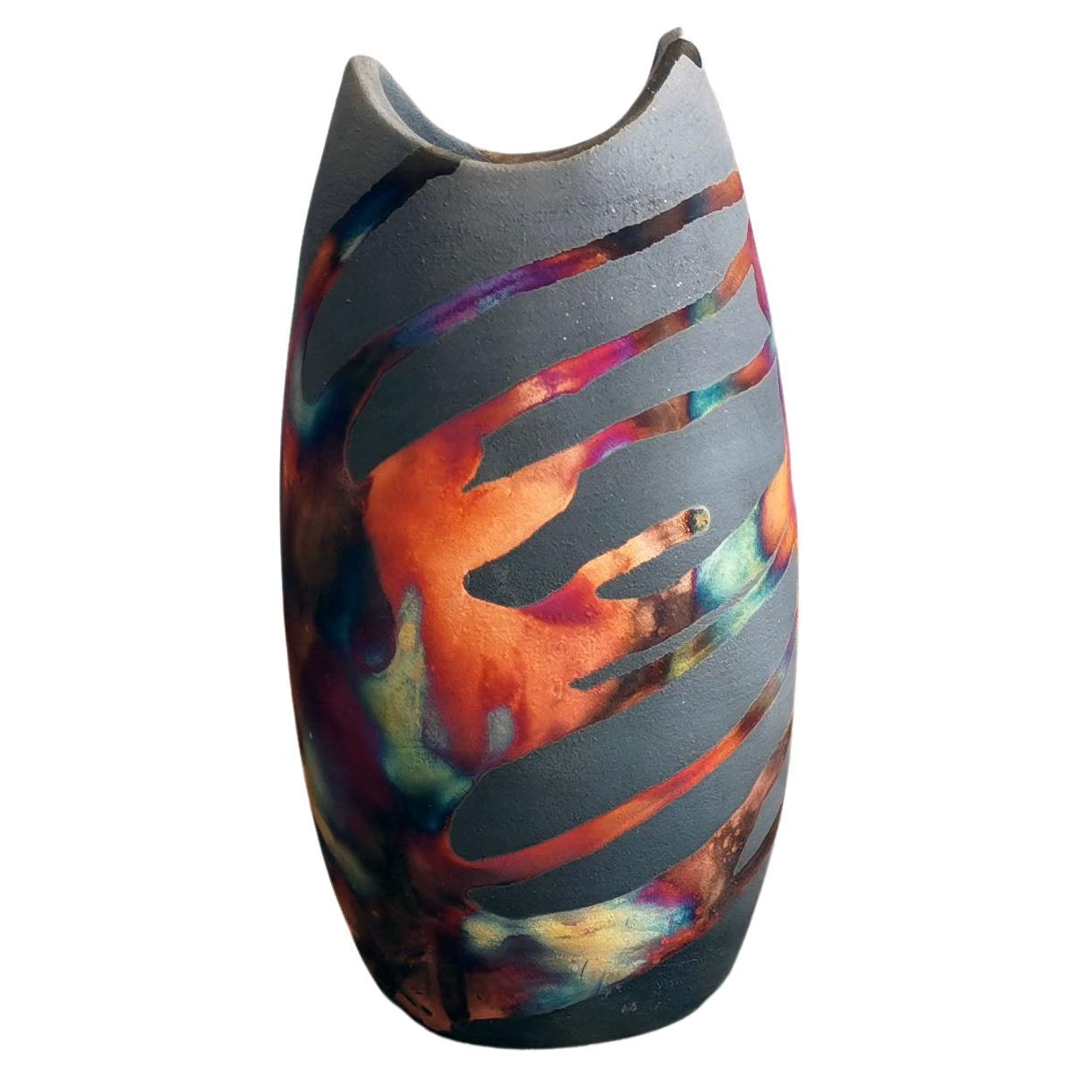 Suzu Raku Pottery Vase - Full Copper Matte - Handmade Ceramic Home ...