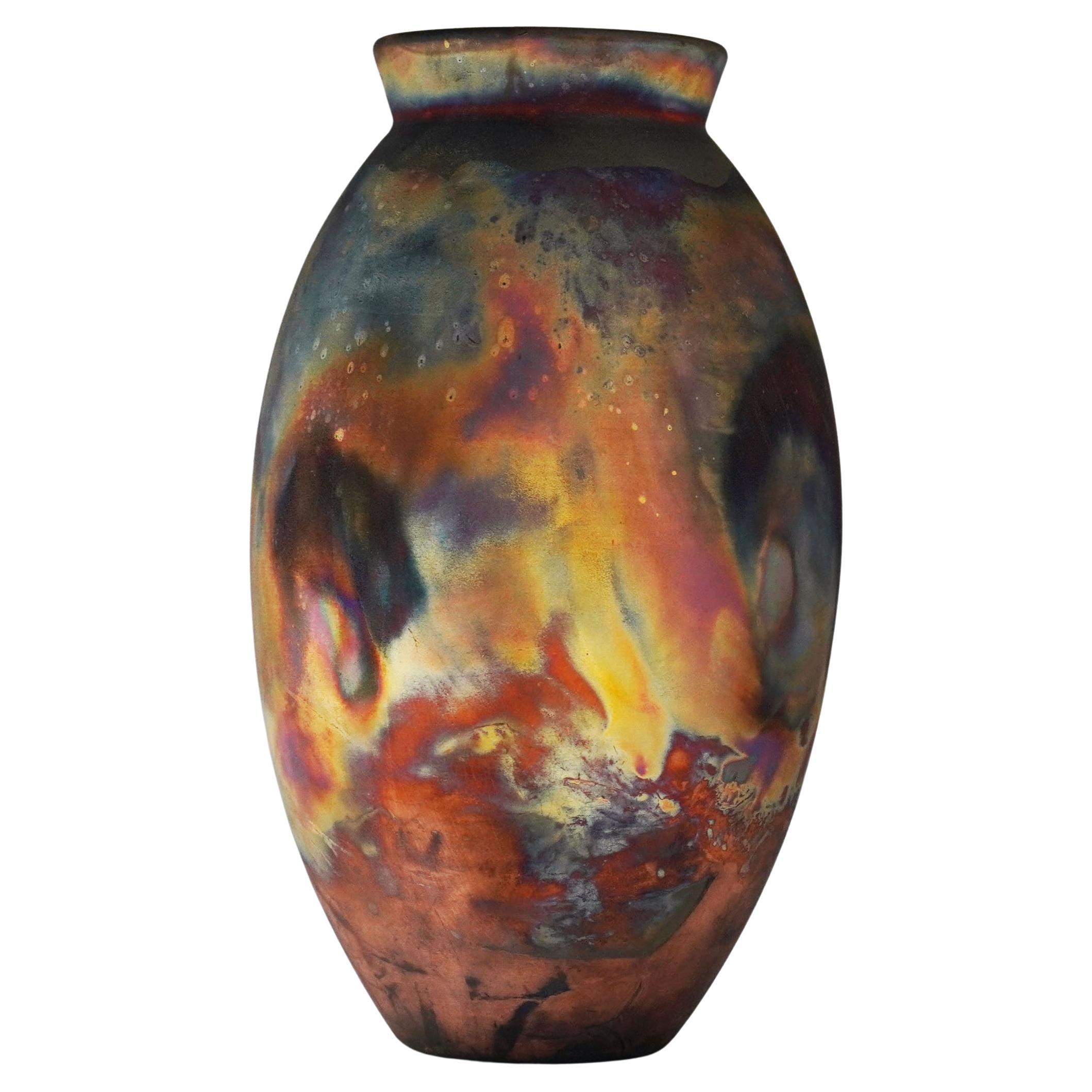 Pre-Order Raku Large 13.5" Oval Vase - Full Copper Matte - Ceramic ...