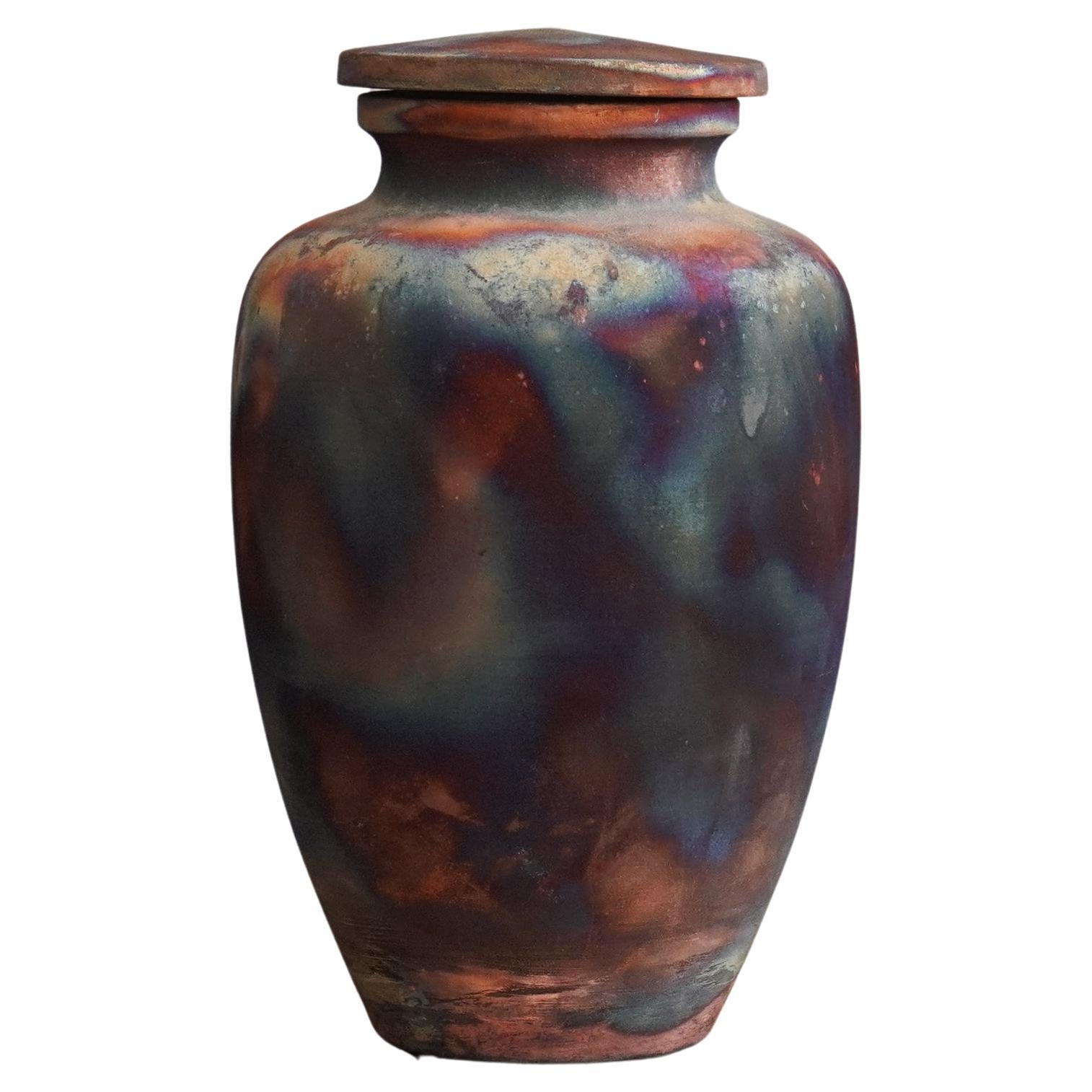 Vintage Boho Pit Fired Urn at 1stDibs