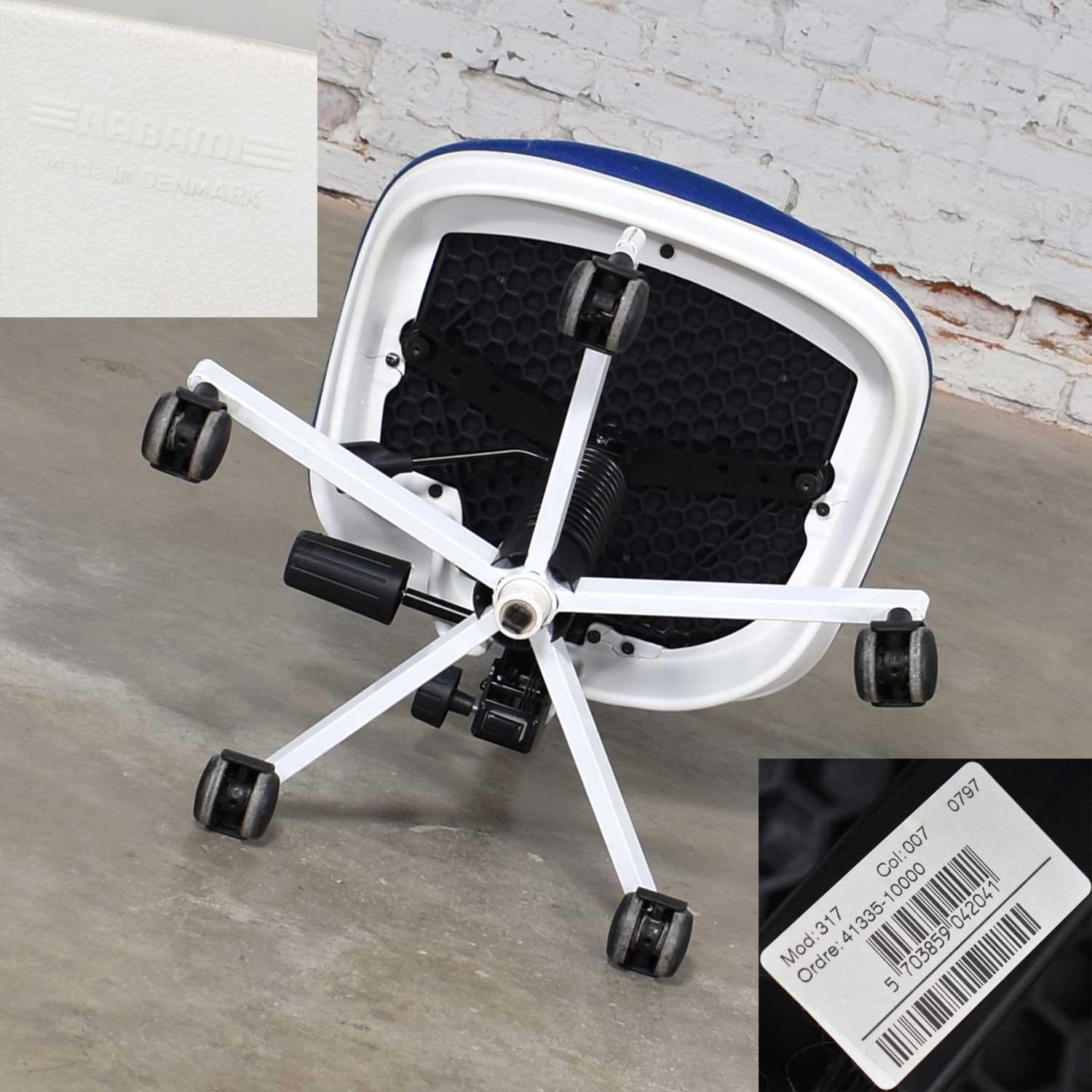 Rabami Made in Denmark Task Chair Blue and White Attributed to Kevi by ...