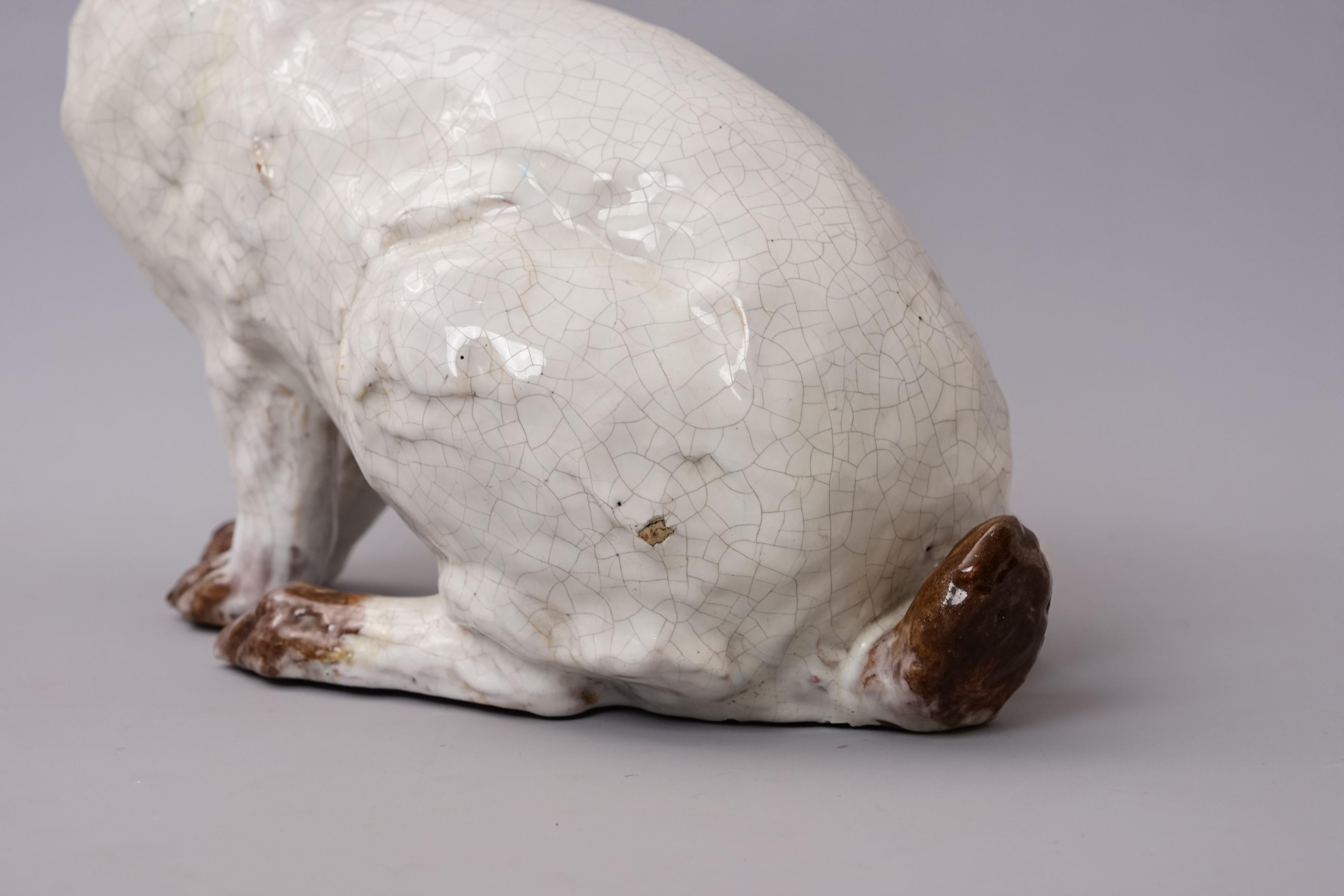 Rabbit sculpture in Fayance by J. Filmont Cean France For Sale at 1stDibs