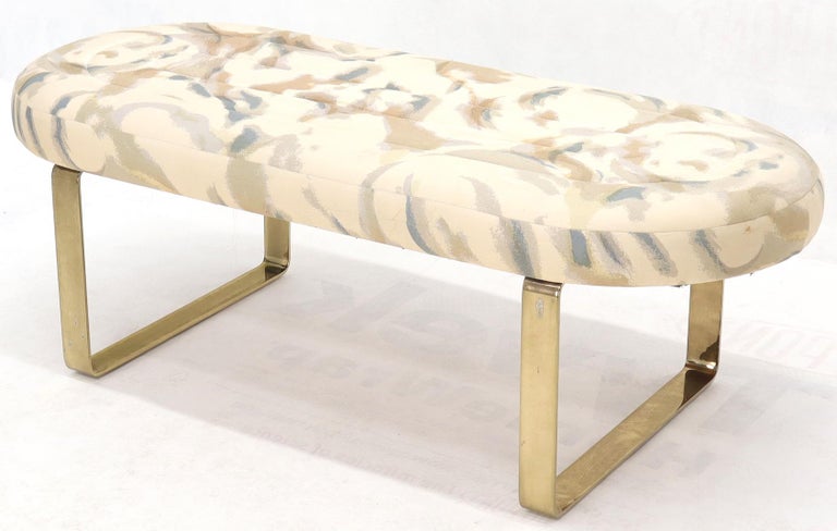 Racetrack Oval Shape Seat Upholstered Bench on Bracket Legs For Sale at ...