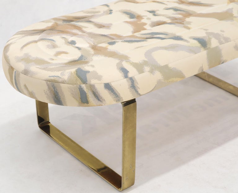 Racetrack Oval Shape Seat Upholstered Bench on Bracket Legs For Sale at ...