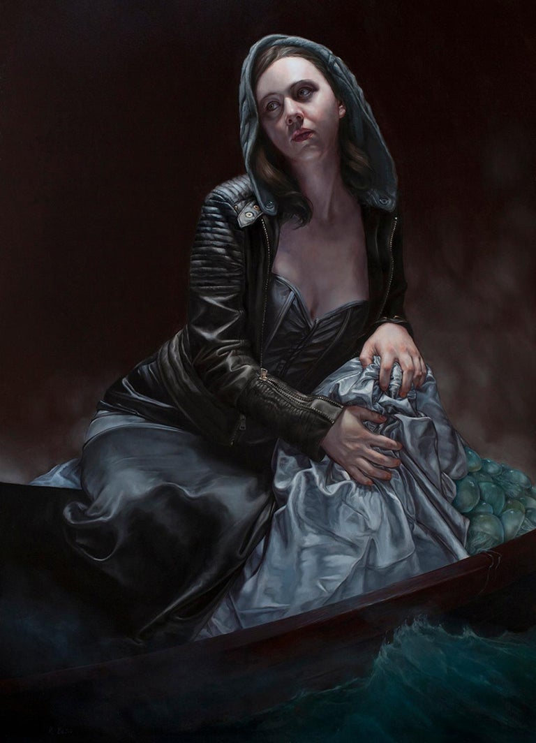 Rachel Bess - "Sea Witch and the Jellyfish" oil portrait on Dibond ...