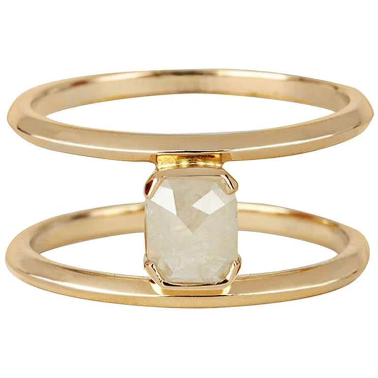 Rachel Boston 18 karat Yellow Gold Grey Rose Cut Diamond Engagement ...