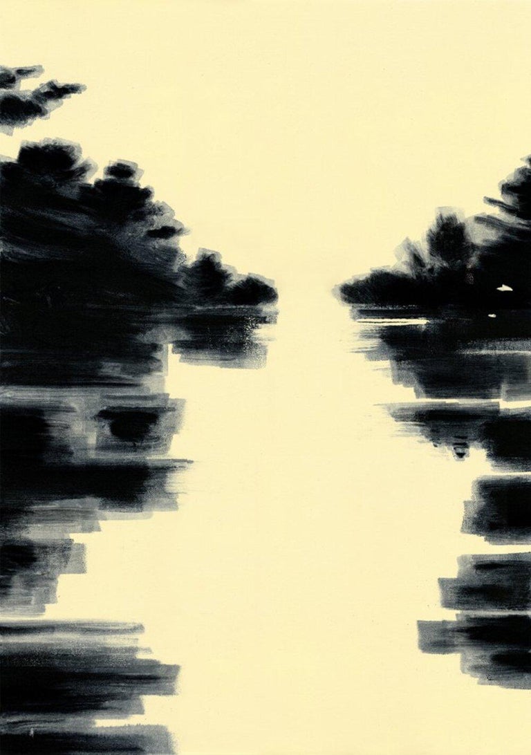 Rachel Burgess - Green Banks, landscape monotype at 1stDibs