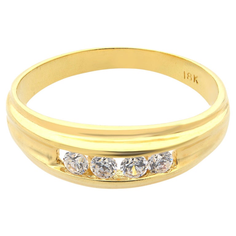 Rachel Koen 0.25Cttw Diamond Band Ring 18K Yellow Gold For Sale at 1stDibs