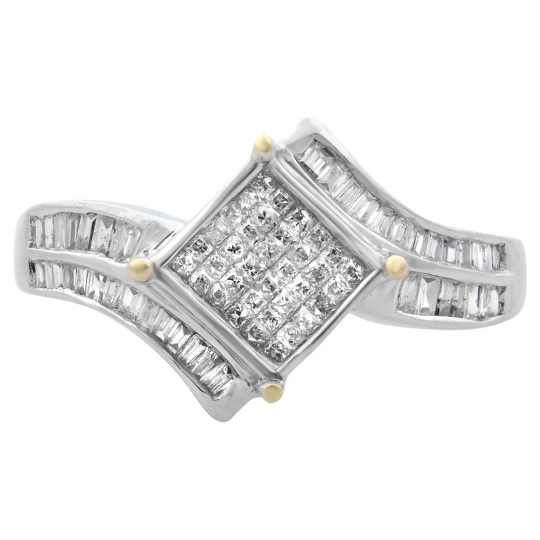 Rachel Koen 0.50Cttw Baguette Cut Diamond Ladies Ring 14K White Gold ...