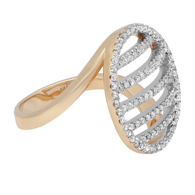 Rachel Koen 0.70cttw Round Cut Diamond Cocktail Ring 14k Yellow Gold ...