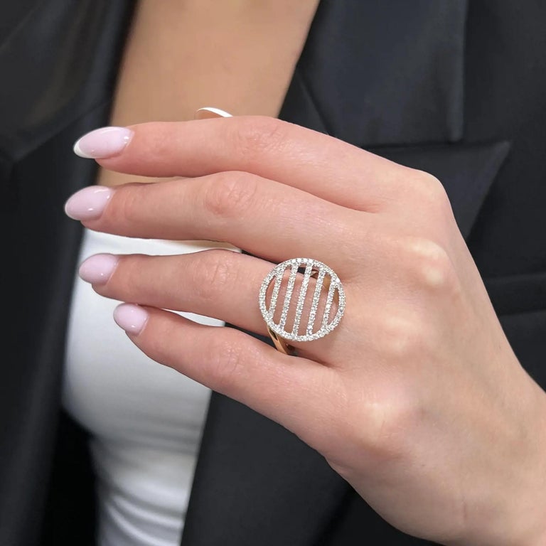Rachel Koen 0.70cttw Round Cut Diamond Cocktail Ring 14k Yellow Gold ...
