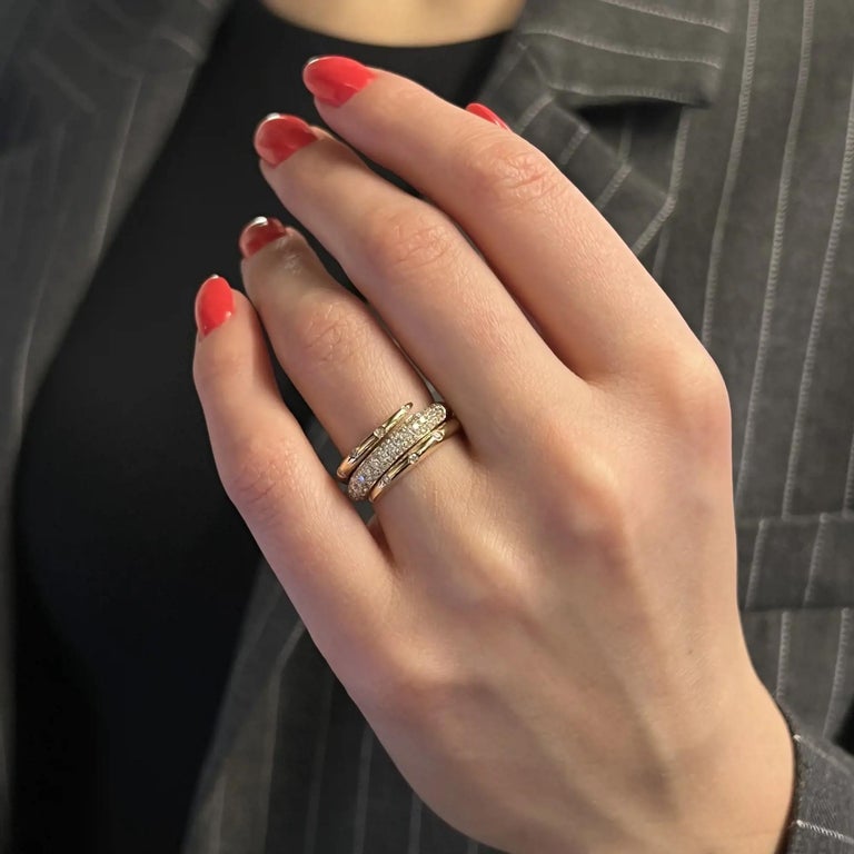 Rachel Koen 0.77Cttw Round Cut Diamond Spiral Band Ring 18K Rose Gold ...