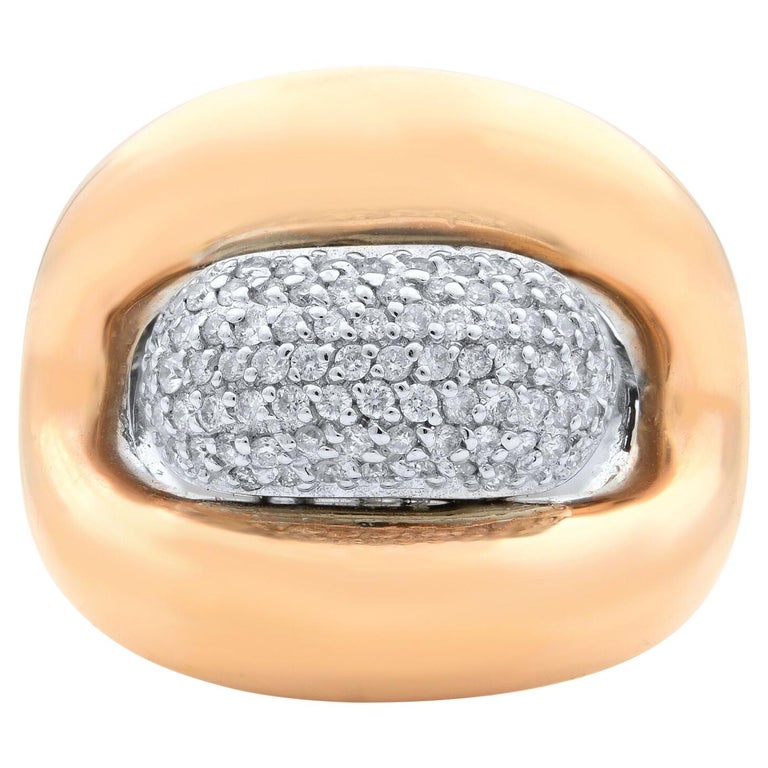 Rachel Koen 14 Karat Weiß- und Roségold Diamant-Modering 0,35 Karat im ...