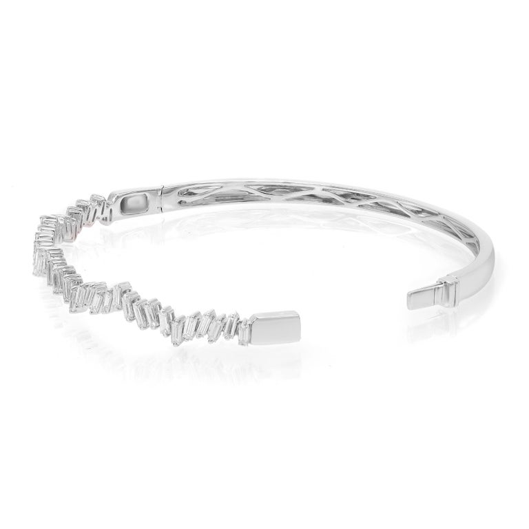 Rachel Koen Baguetteschliff Diamant-Armreif 18K Weißgold 1,57 ...
