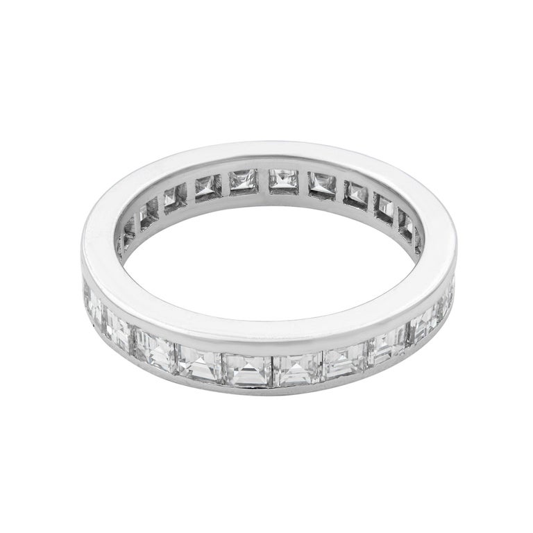 Rachel Koen Channel Square Diamond Eternity Band 14K White Gold 1 ...