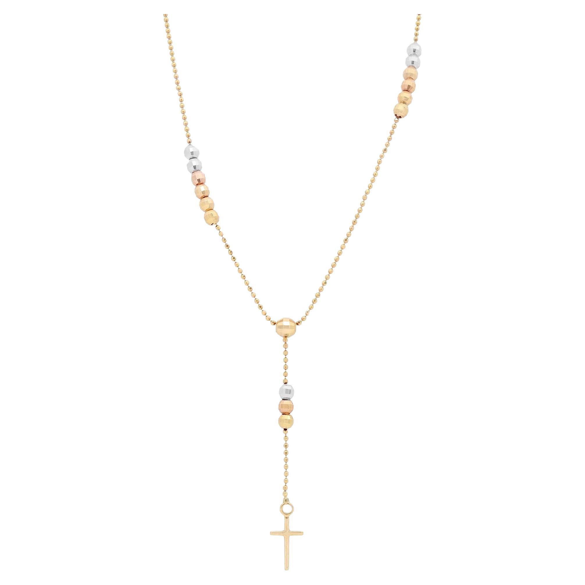 Rachel Koen Gemstones Chain Necklace 14K White Gold For Sale at 1stDibs