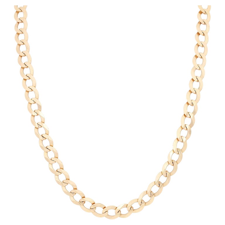 Rachel Koen Cuban Link Chain Unisex 14k Yellow Gold For Sale at 1stDibs