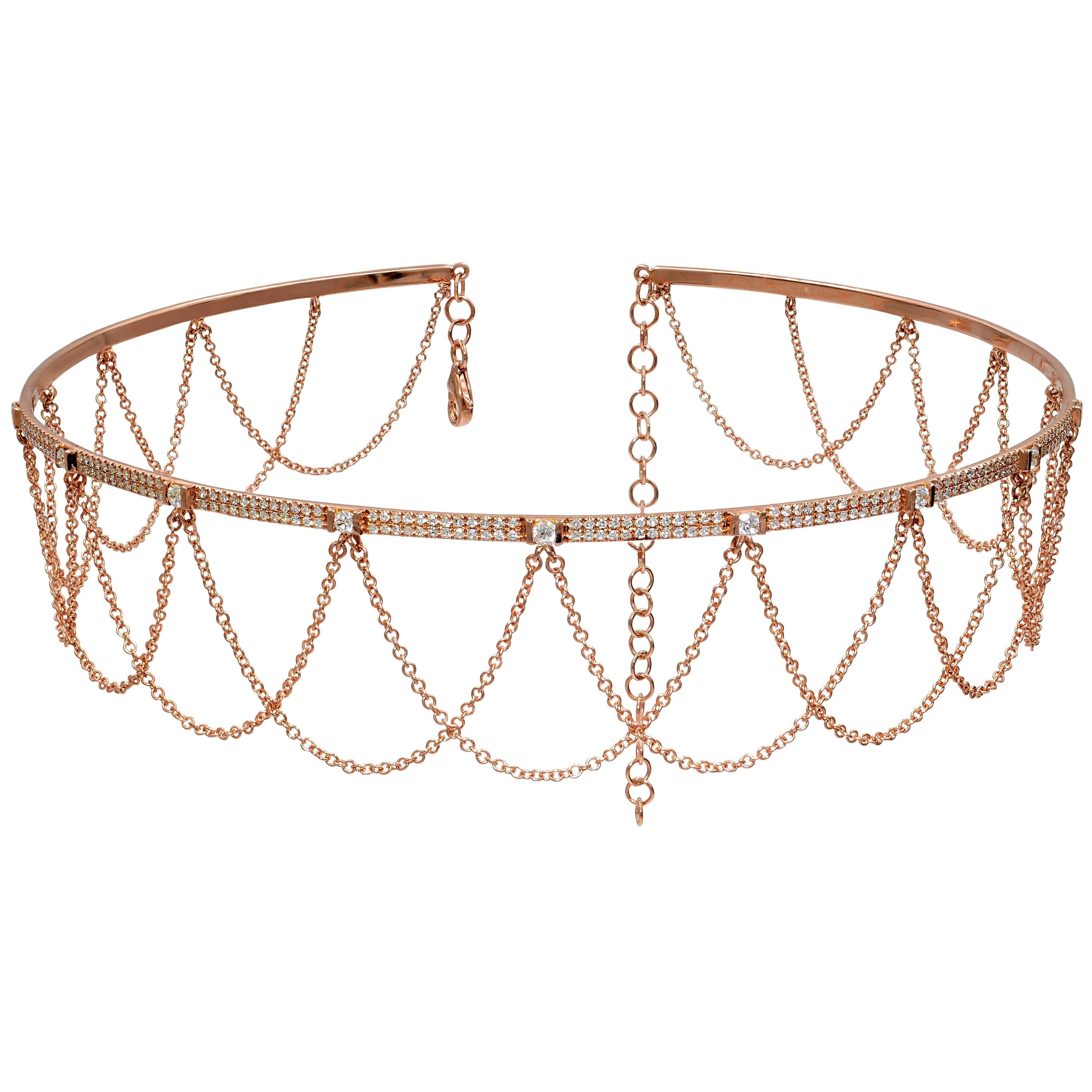 Rachel Koen Diamonds by the Yard Necklace 14K White Gold 0.77Cttw 18 ...