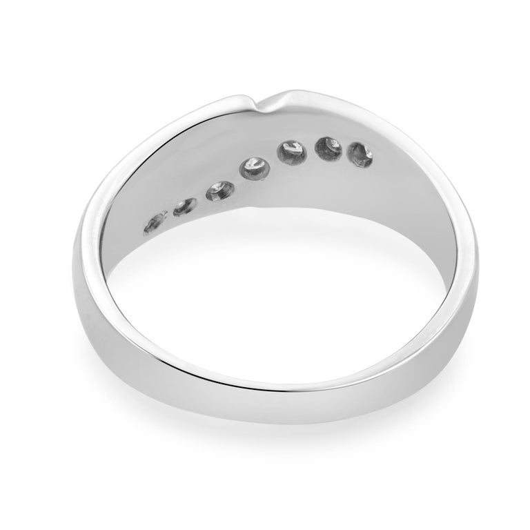 Rachel Koen Diamond Mens Ring 14K White Gold 0.50cttw For Sale at 1stDibs