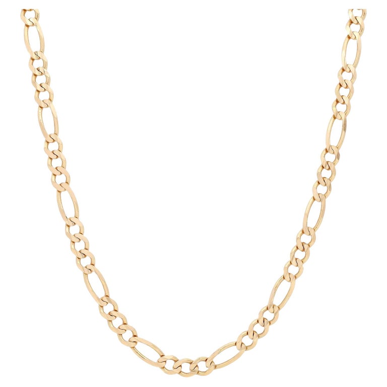 Rachel Koen Figaro Link Chain Unisex 14k Yellow Gold For Sale at 1stDibs