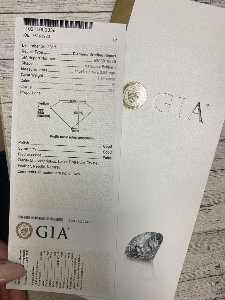 Rachel Koen Marquise Diamond Solitaire Engagement Ring 14K White Gold 1 ...